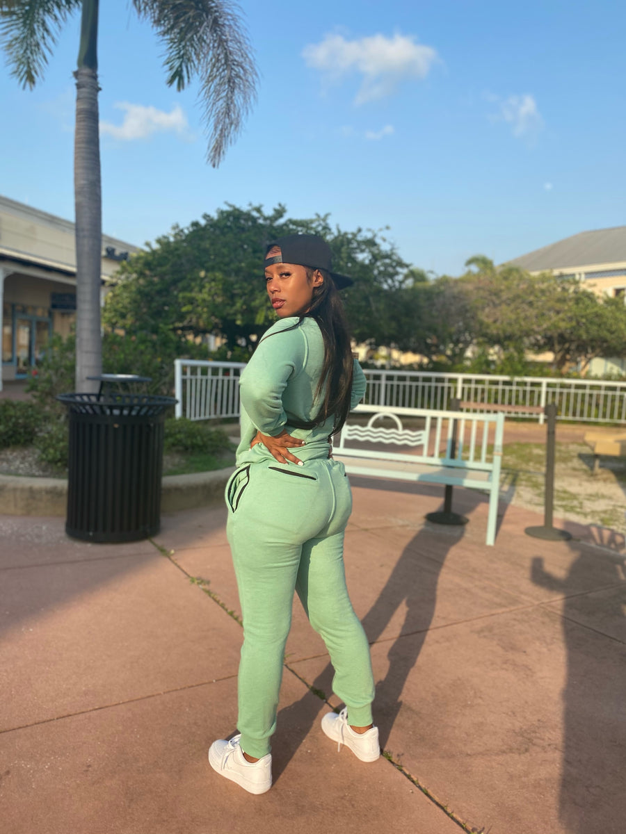 Mint green comfy jogger set (Sale) – Body By Ms Cat